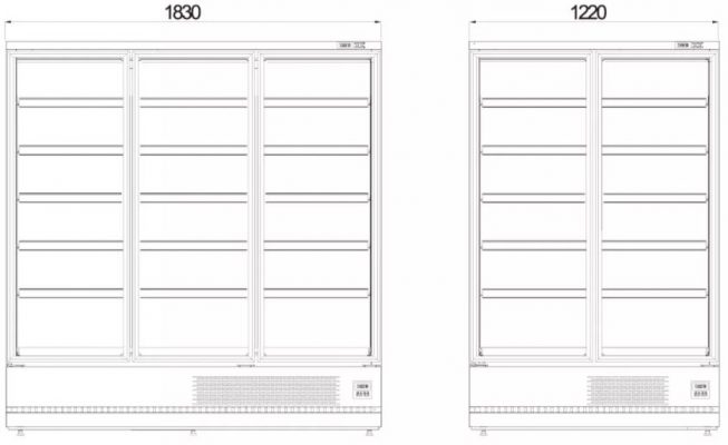Multi-level refrigerator with 3 opening doors - Việt POS Rack