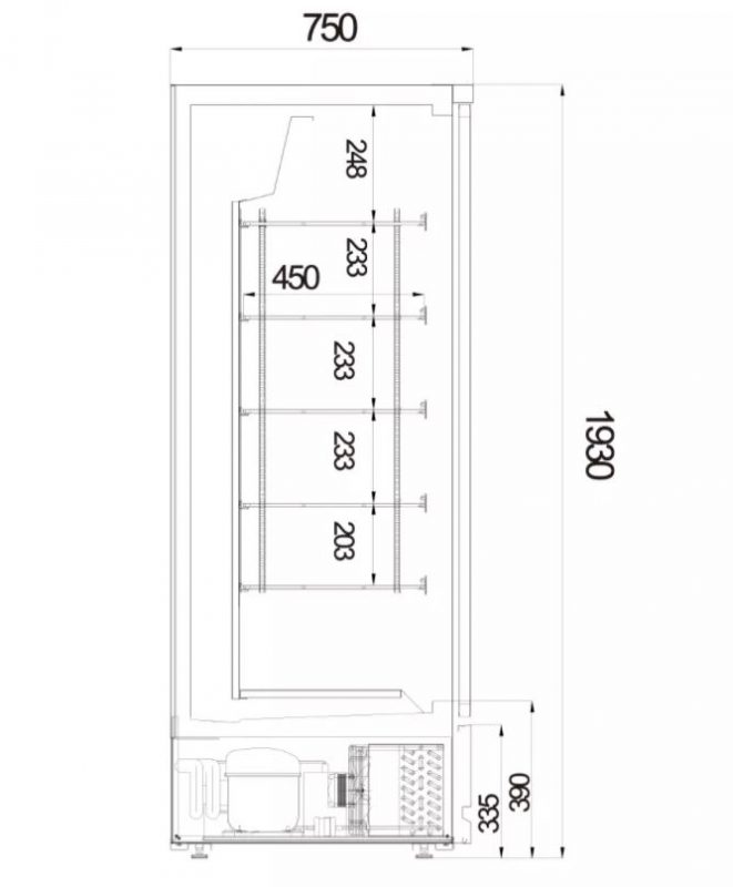 Multi-level refrigerator with 3 opening doors - Việt POS Rack
