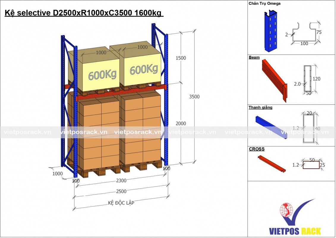 Selective Very Narrow Aisle Rack - Việt POS Rack