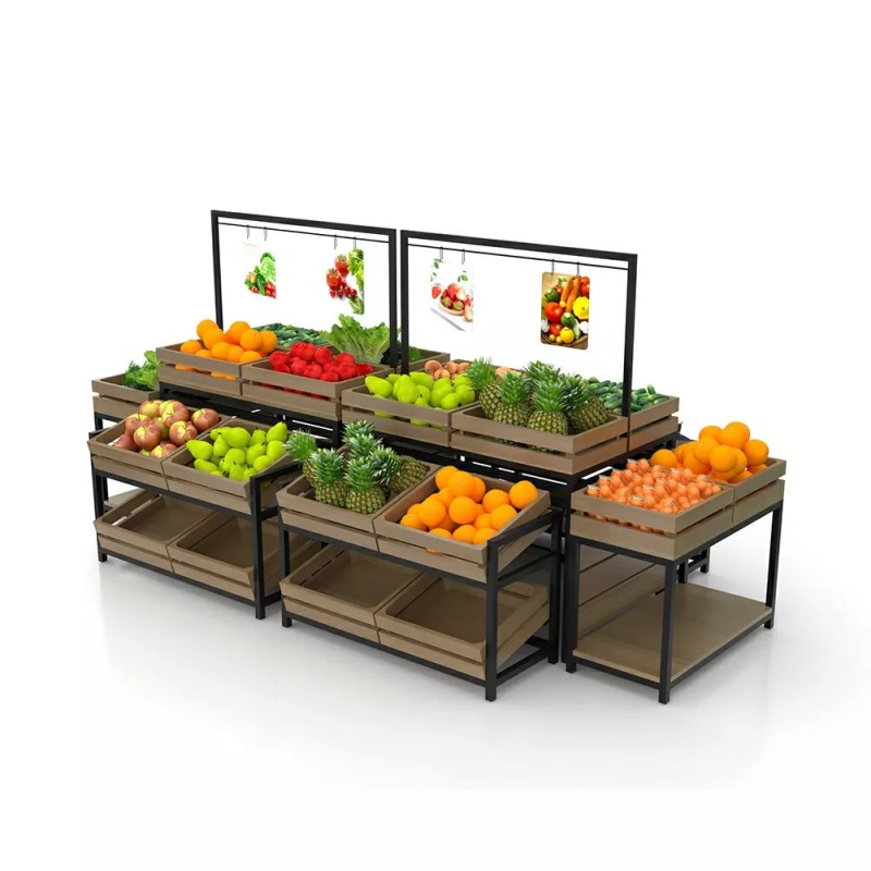 New style fruit and vegetable display shelf VPOS-VR-123 - Việt POS Rack