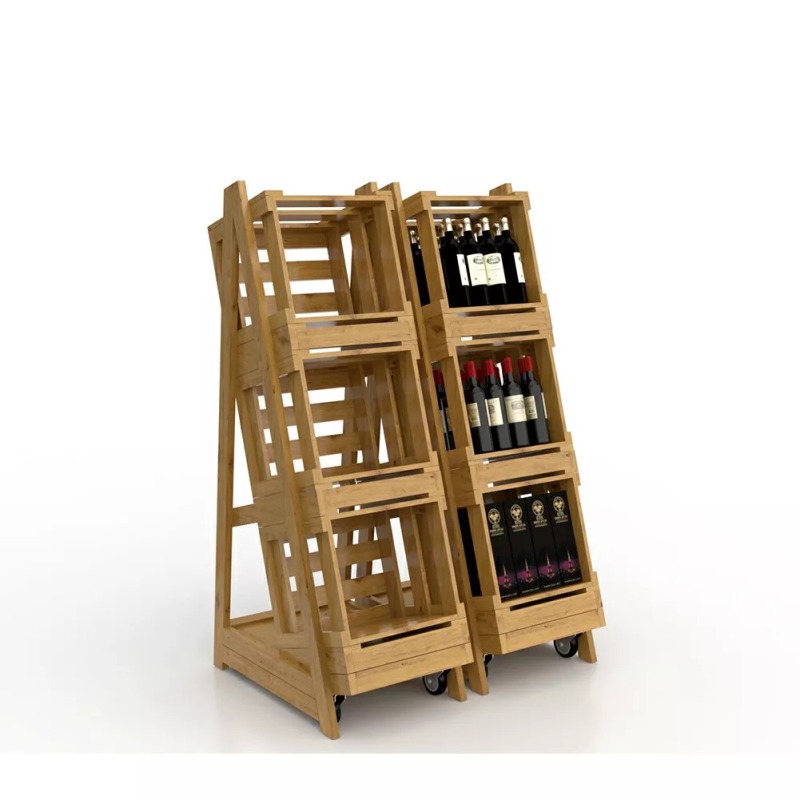 Beautiful wooden wine display rack VPOS-SR-WM-08 - Việt POS Rack