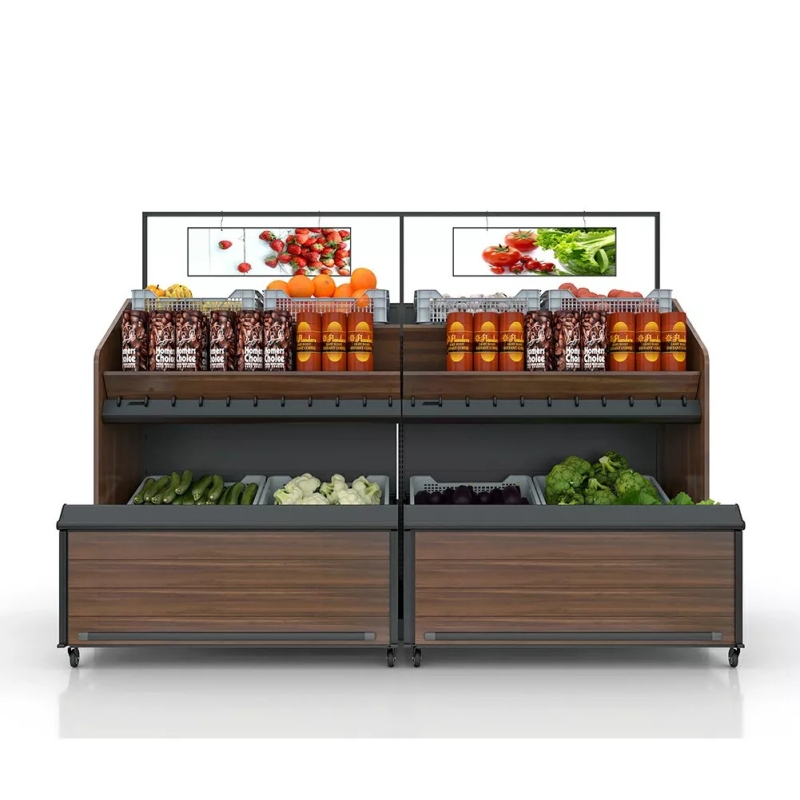 Vegetable display shelf with drawer VPOS-VR-121 | VietPOS...
