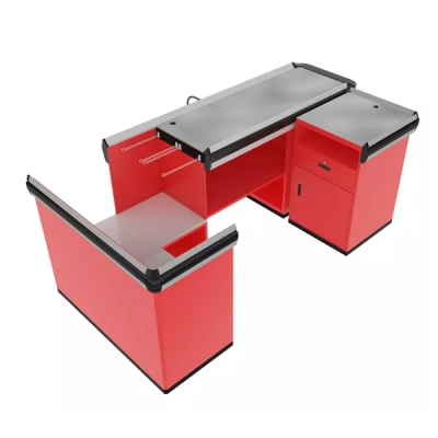 Payment desk with plastic bag dispenser and supermarket entrance - Việt ...