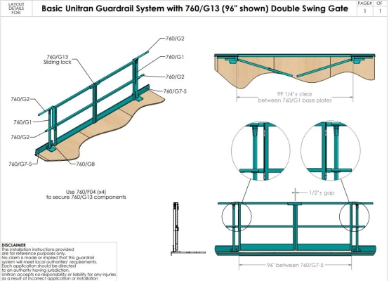 Handrail Double Swing Gate of Mezzanines - Việt POS Rack