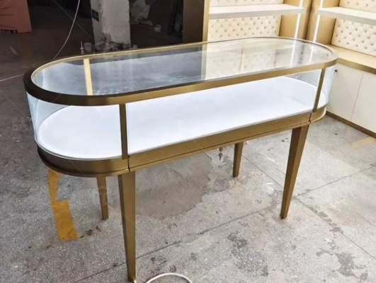 The oval-shaped display cabinet for jewelry display, museum - Việt POS Rack